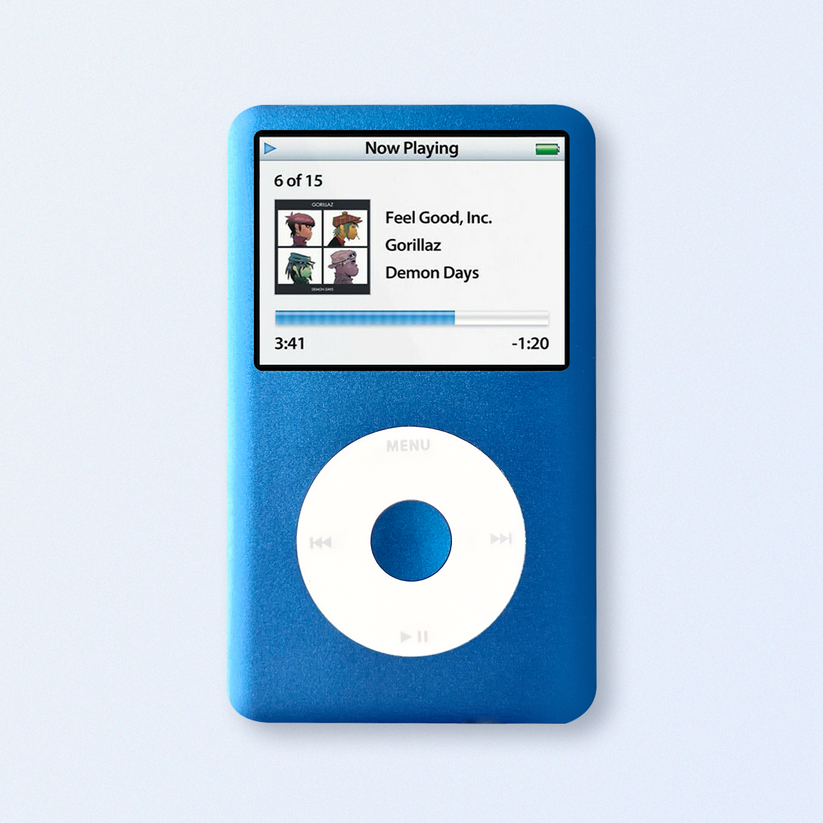 Bluetooth modded iPod Classic 7th Gen Blue upgraded SDXC Personalised ...