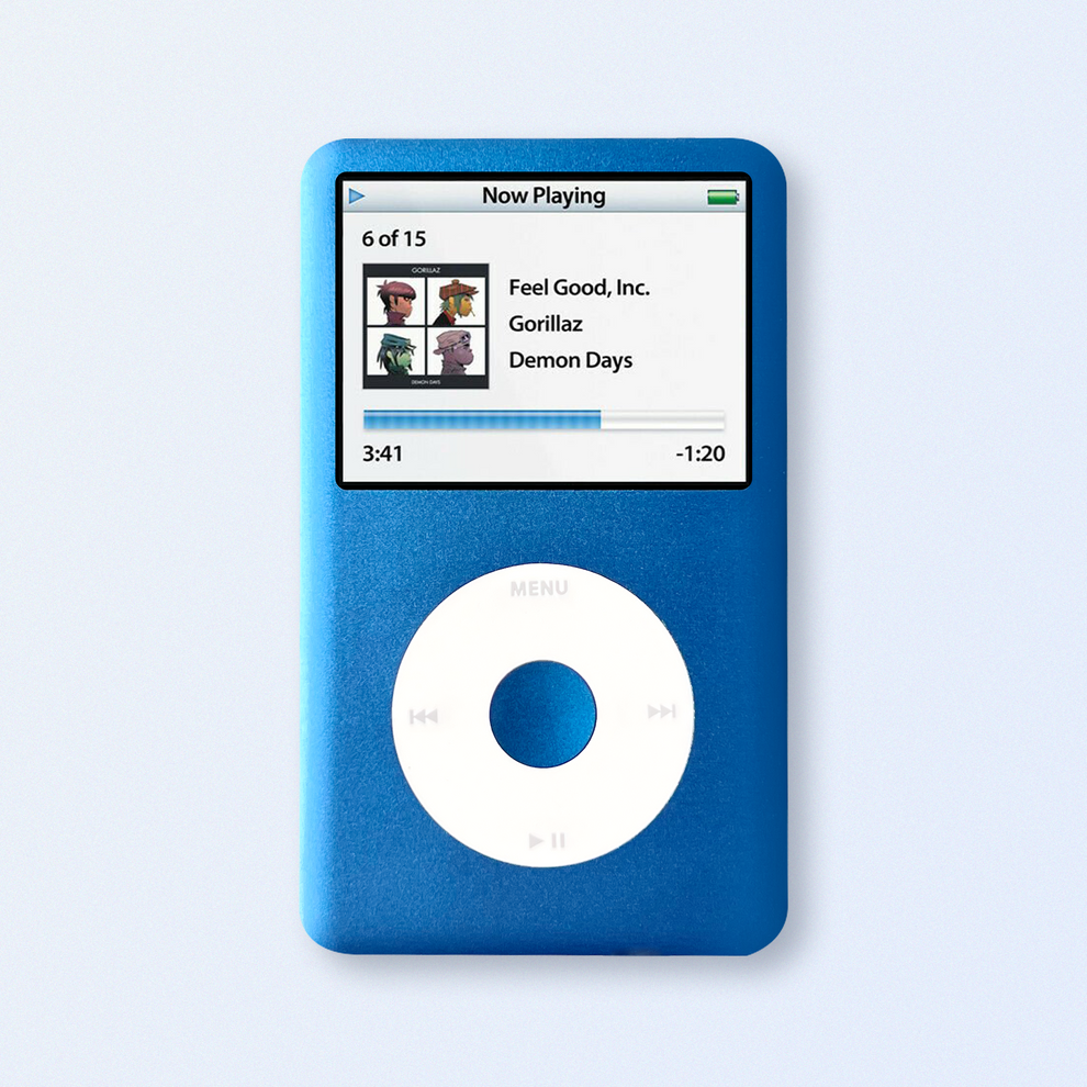 Bluetooth modded iPod Classic 7th Gen Blue upgraded SDXC Personalised ...